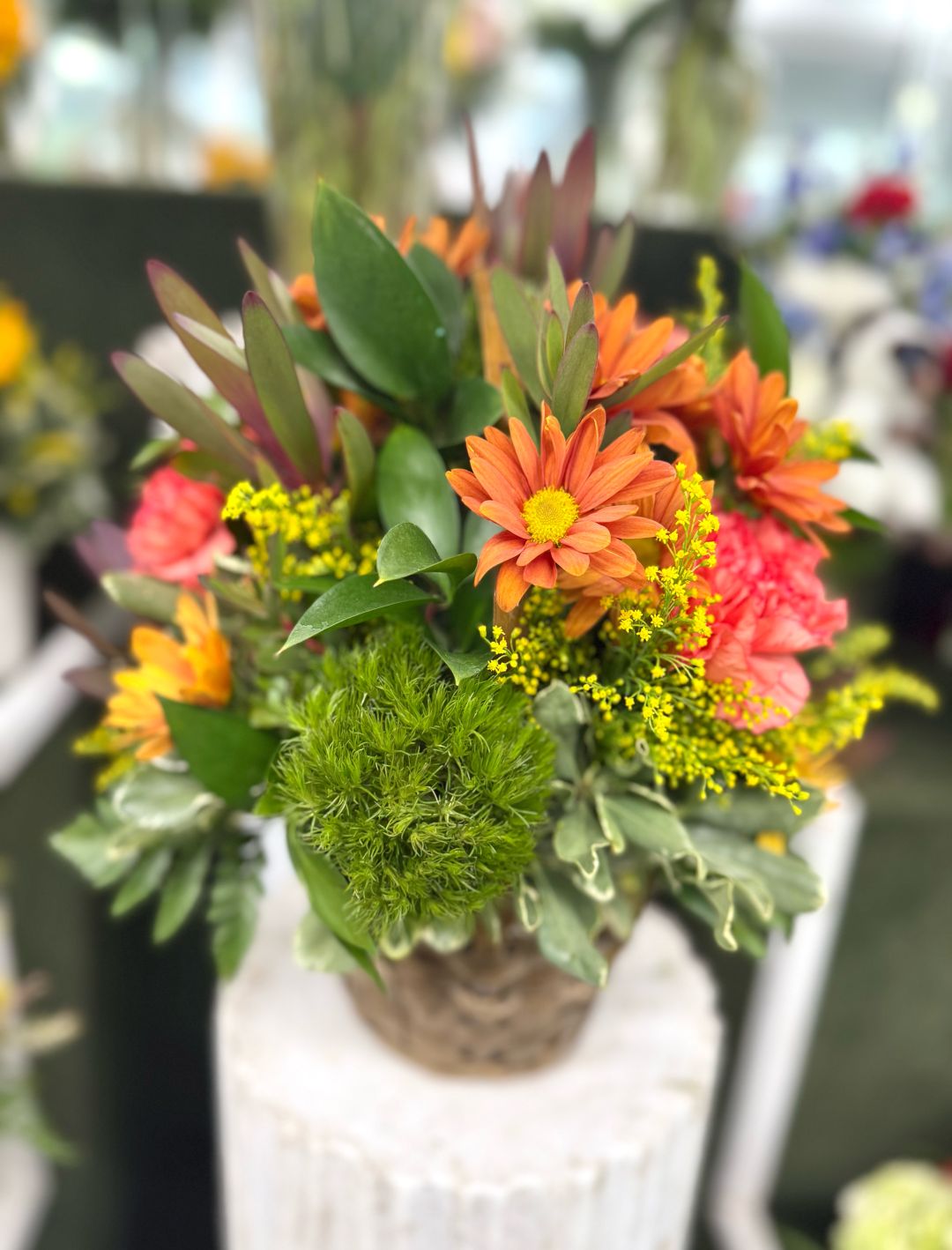 Autumn Basket of Joy Arrangement In the Cooler - DiBella Flowers & Gifts